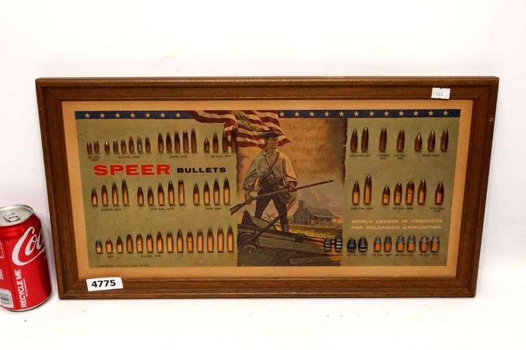 Vintage Speer Bullets Bullet Board Display Sign - Dixon's Auction at ...