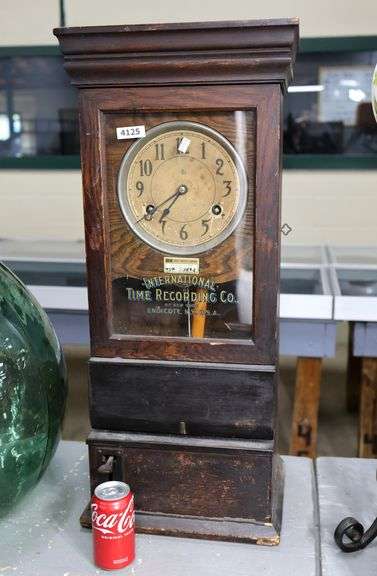 Antique International Time Recording Co. Time Clock - Dixon's Auction ...