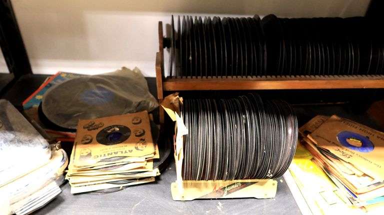 Lot of Vintage 45's, Rack of Antique Records Etc. - Dixon's Auction at ...