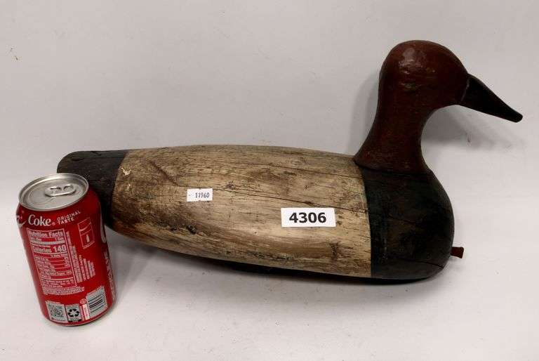 Back Bay North Carolina Canvasback Duck Decoy - Dixon's Auction at Crumpton