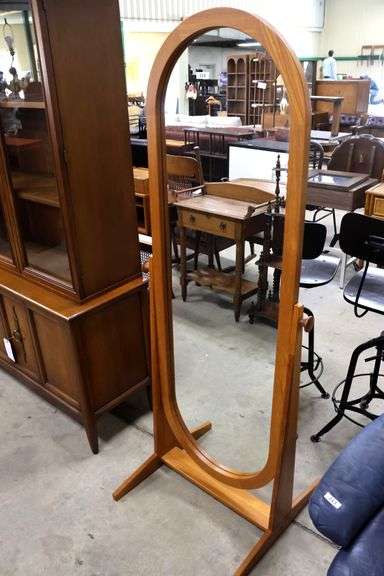 MCM Teak Cheval Mirror - Dixon's Auction at Crumpton
