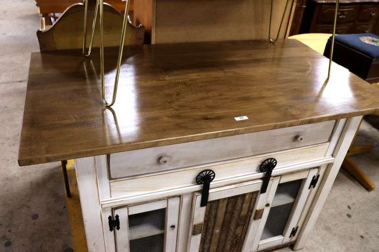 Modern Farmhouse Kitchen Island Work Table - Dixon's Auction at Crumpton