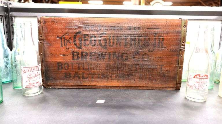 Lot of Vintage / Antique Beer Bottles & Old Brewery Crate - Dixon's ...