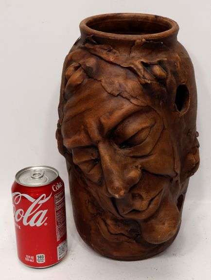 Pottery Mask Strawberry Pot - Dixon's Auction at Crumpton