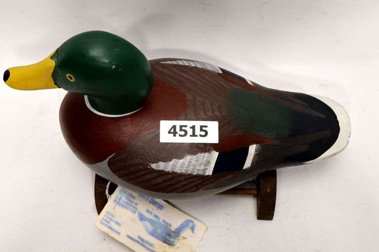 Bob Jobes Mallard Duck Decoy - Dixon's Auction at Crumpton