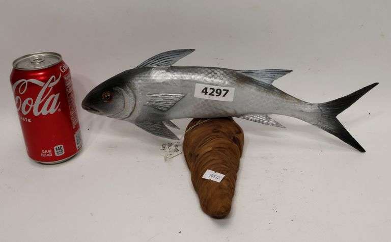 Jimmy Clay Carved Fish Sculpture - Dixon's Auction at Crumpton