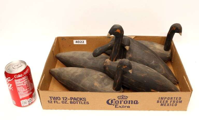 (5) Folk Art Root Head Coot Decoys - Dixon's Auction at Crumpton