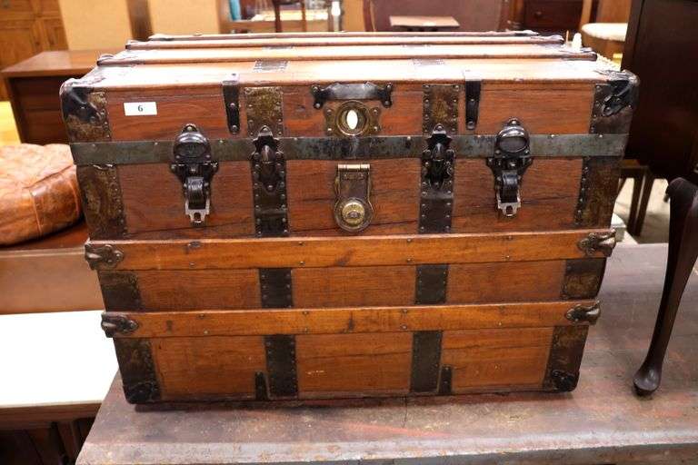 Antique Steamer Trunk, Restored - Dixon's Auction at Crumpton