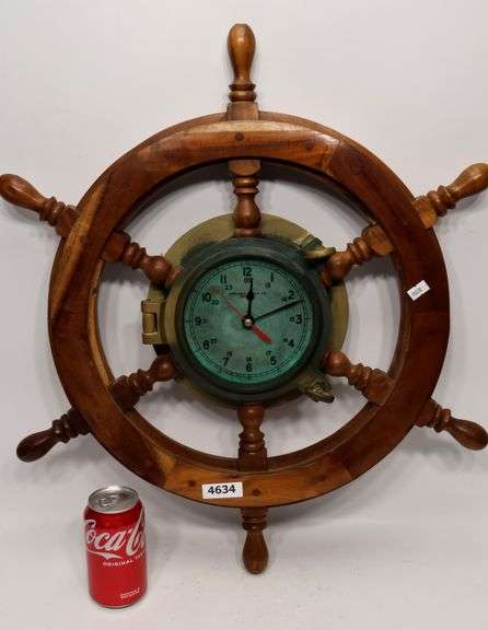 Chelsea Clock Co. Ship's Clock Mounted in Ship's Wheel - Dixon's ...