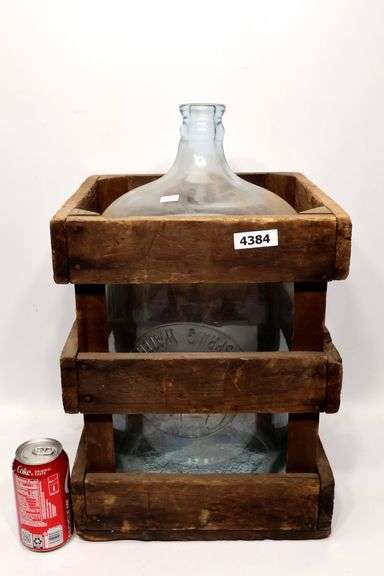 Vintage Spring Water Bottle with Wood Crate - Dixon's Auction at Crumpton