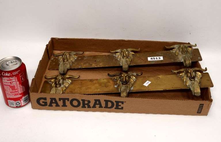 2 Brass Goat Coat Hanger Racks - Dixon's Auction at Crumpton
