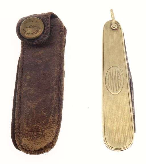 14k Gold Shell Pen Knife with Case - Dixon's Auction at Crumpton