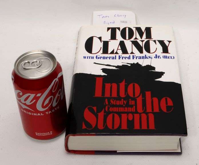 Signed Tom Clancy into the Storm - Dixon's Auction at Crumpton