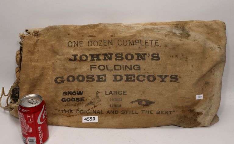 12 Vintage Johnson's Folding Goose Decoys with Bag - Dixon's Auction at ...