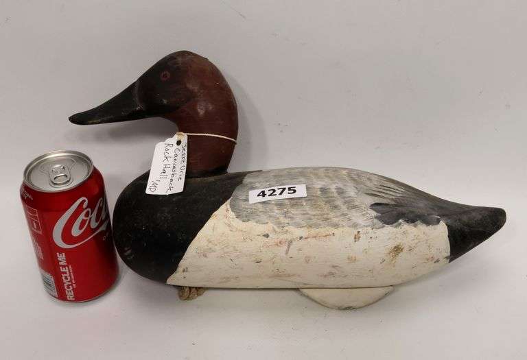 Jesse Urie Rock Hall Canvasback Duck Decoy - Dixon's Auction at Crumpton