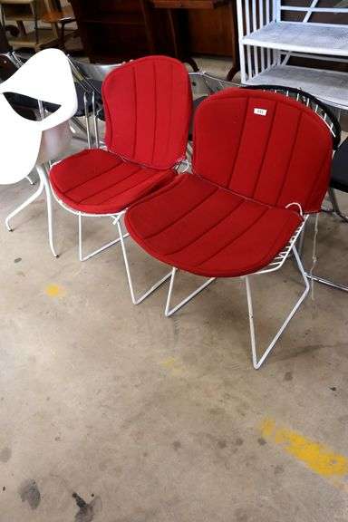 Pair MCM Style Wire Chairs - Dixon's Auction at Crumpton