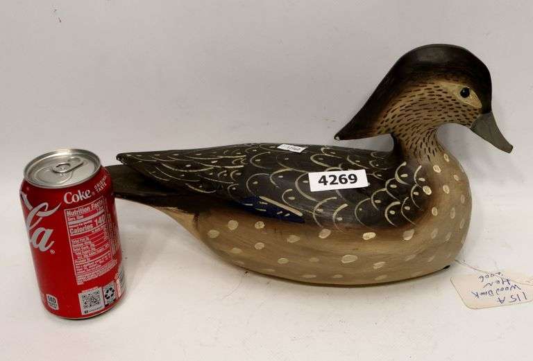 Jimmy Bowden Wood Duck Decoy - Dixon's Auction at Crumpton