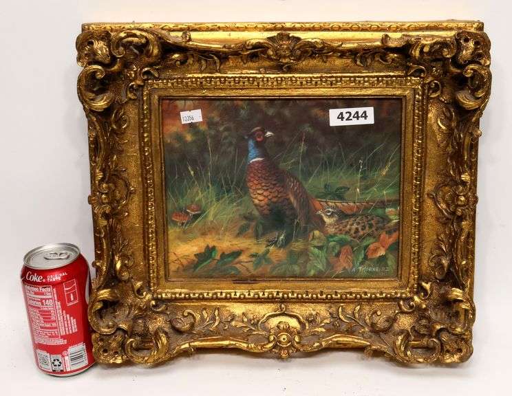 Composition Pheasant Plaque in Gold Frame - Dixon's Auction at Crumpton