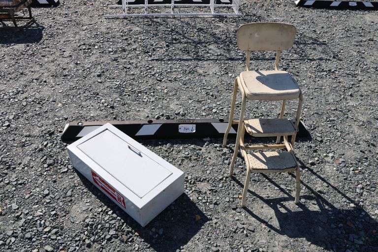 *NO STORAGE* Kitchen Stool and Fire Extinguisher Box - Dixon's Auction ...