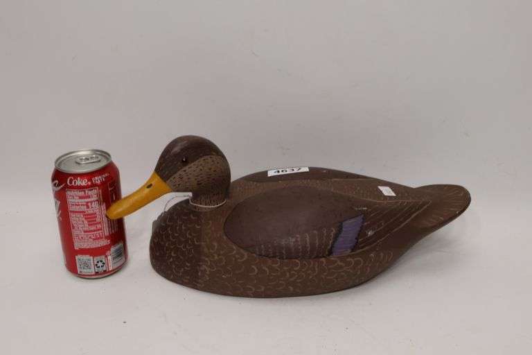 Jay Adams Black Duck Decoy - Dixon's Auction at Crumpton