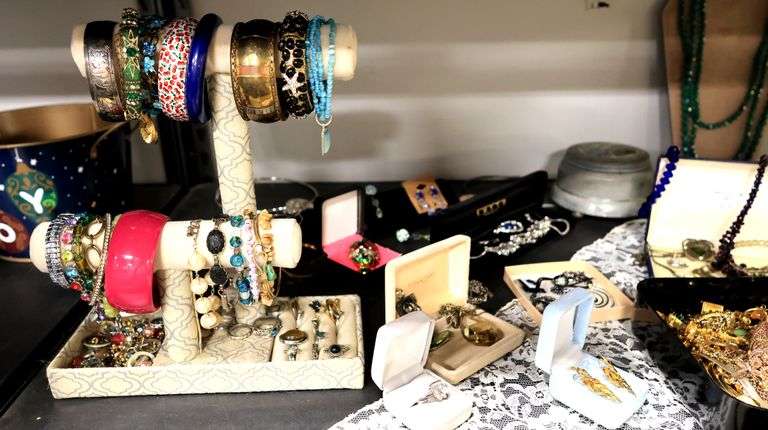 Lot of Costume Jewelry & Display Stands Etc. - Dixon's Auction at Crumpton