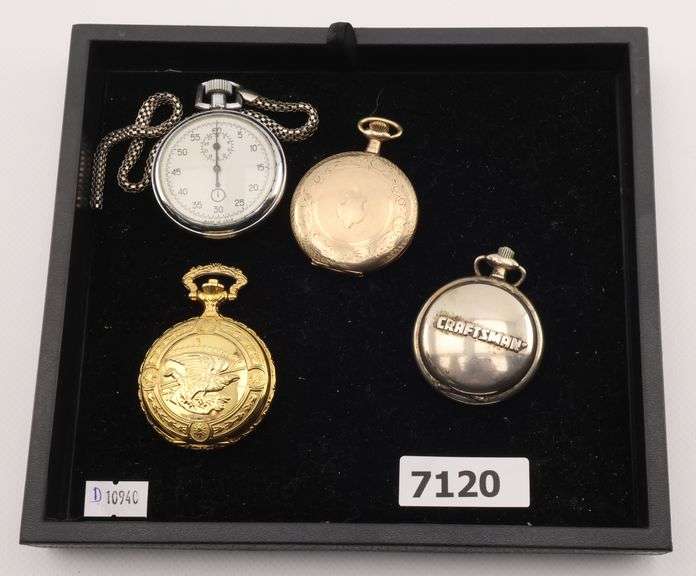 Tray Lot of (4) Pocket Watches - Dixon's Auction at Crumpton