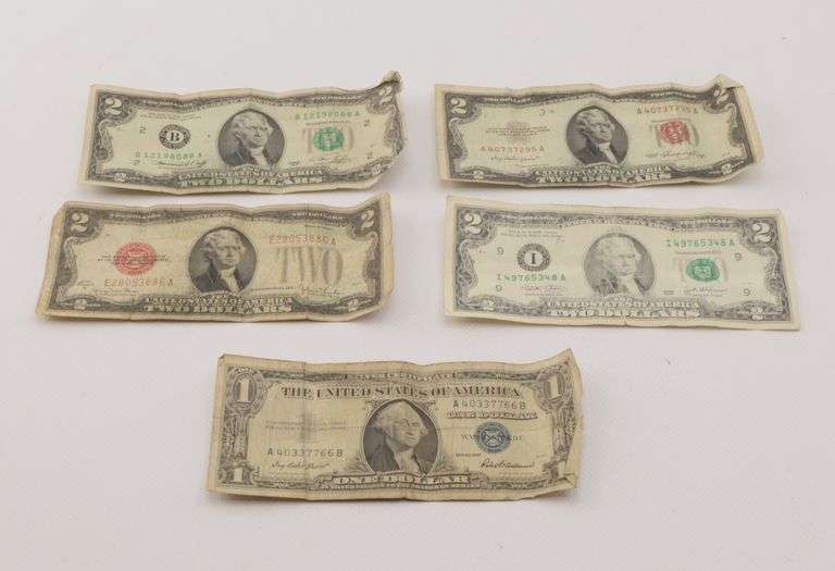 Group of U.S. Reserve Notes and Silver Certificate. $9 Face Value ...