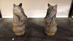 (2) Cast Iron Horse Head Hitching Post Caps - Dixon's Auction at Crumpton