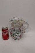 Antique Enameled Art Glass Pitcher - Dixon's Auction at Crumpton