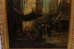 Joseph Sloman Oil on Canvas Market Scene Painting - Dixon's Auction at ...