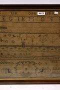 Antique American Schoolgirl Needlework Sampler Signed Mary Snider 1834 ...