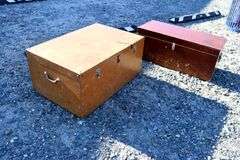 *NO STORAGE* 2 Vintage Wooden Foot Lockers - Dixon's Auction at Crumpton