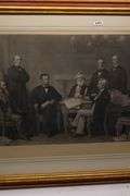 Antique Engraving Titled "First Reading of the Emancipation ...