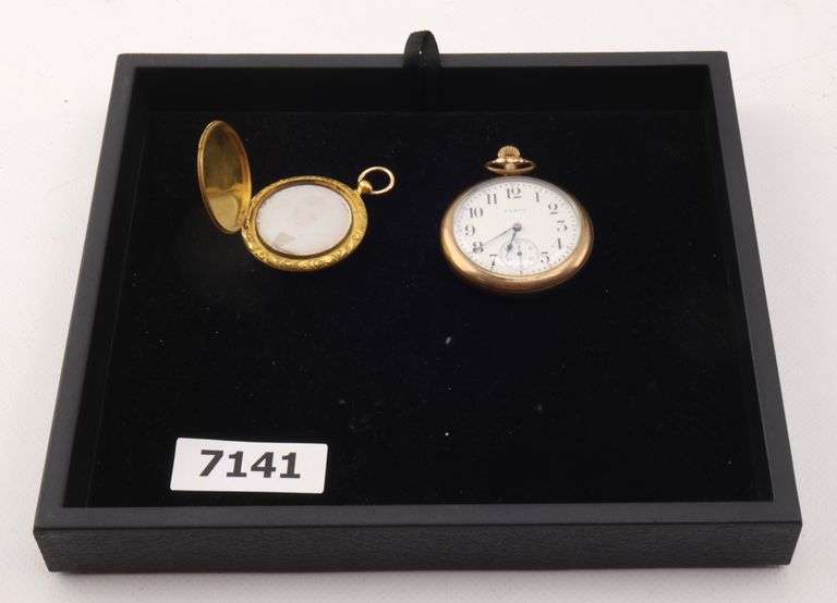 Vintage Gold-Filled Elgin Pocket Watch & Gold-Filled Locket - Dixon's ...