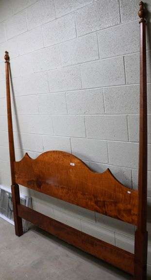 Cabinet Made Tiger Maple Queen Headboard - Dixon's Auction at Crumpton