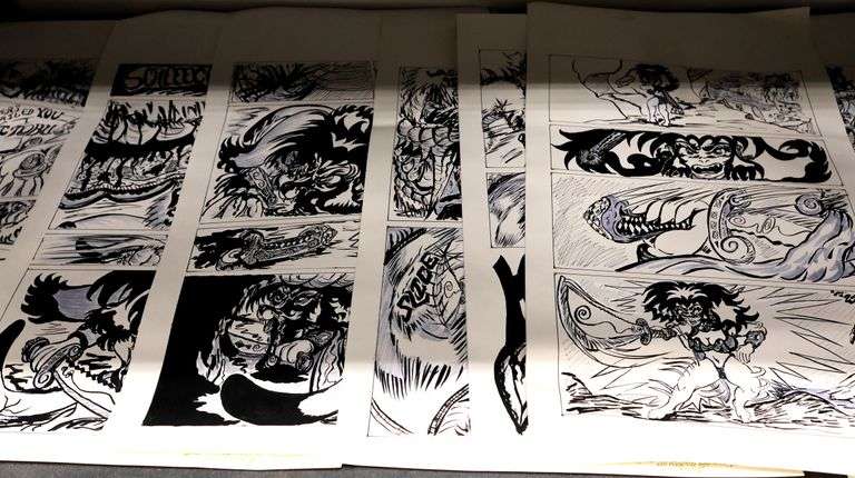 Lot of Alan Stephens Comic Drawings - Dixon's Auction at Crumpton