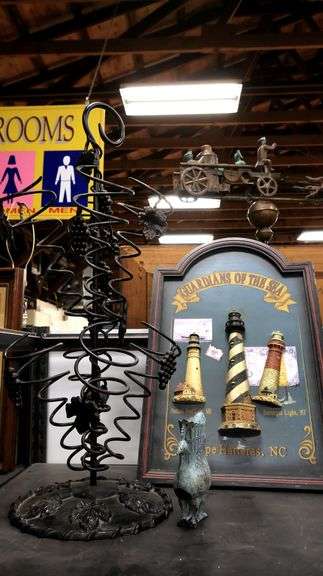 Antique Street Light Globe, Cape Hatteras Lighthouse Display, Wine ...