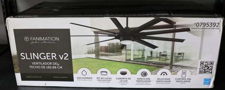 Misc Returns: Fanimation Slinger V2 Ceiling Fan, [As-Is, Item(S) Appear ...