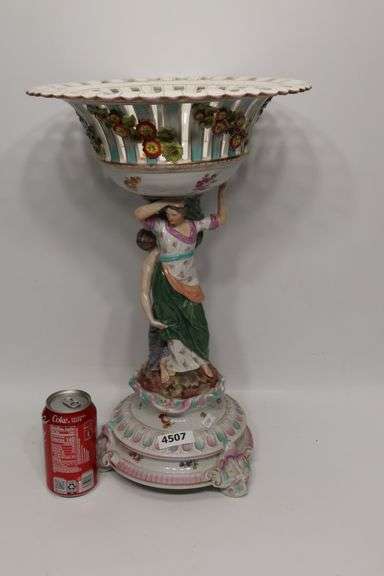 Antique German Porcelain Figural Centerpiece with AR Mark-Small Losses ...