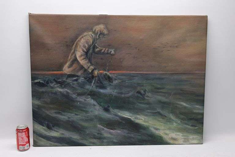 Nancy Gould Fisherman Painting - Dixon's Auction at Crumpton