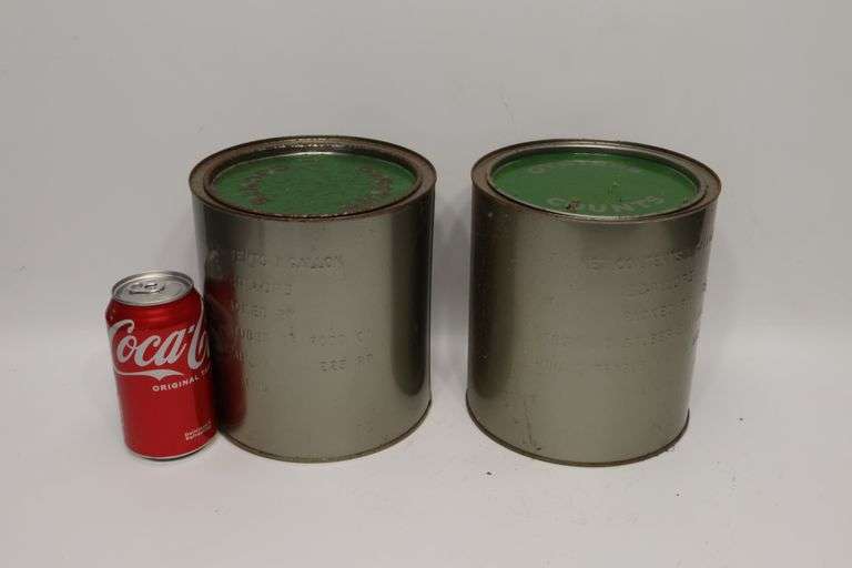 (2) Reginald Stubbs Chincoteague VA Oyster Cans - Dixon's Auction at ...