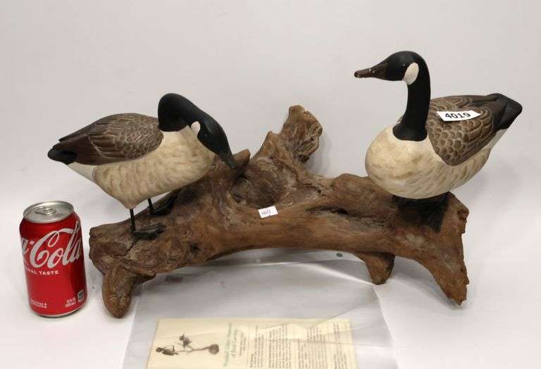 Wendell Gilley Decorative Canadian Geese Carving - Dixon's Auction at ...