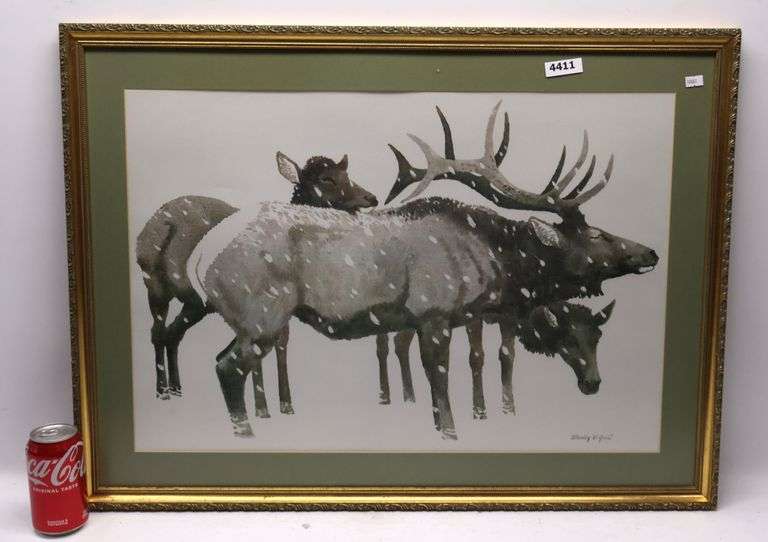 Vintage Print of Reindeer - Dixon's Auction at Crumpton