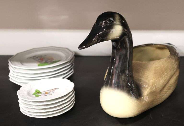 Ceramic Goose Planters, Medicis Collector Plates - Dixon's Auction at ...