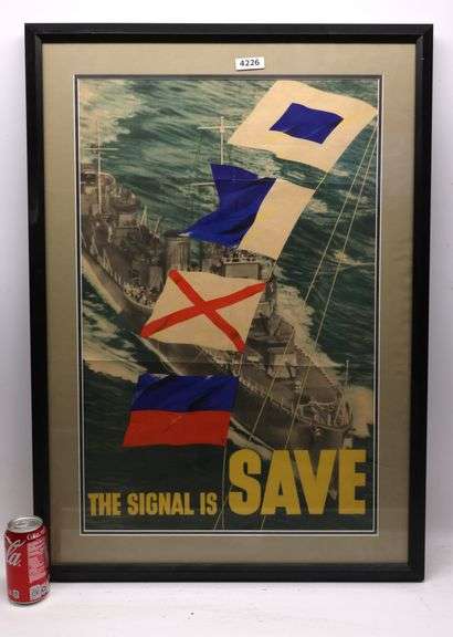 Vintage WWII Naval Signal Flag Poster - Dixon's Auction at Crumpton