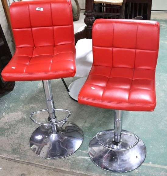 Pair MCM Style Bar Stools, Minor Wear - Dixon's Auction at Crumpton