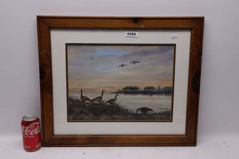 Don Sparrow Canadian Geese Watercolor Painting - Dixon's Auction at ...