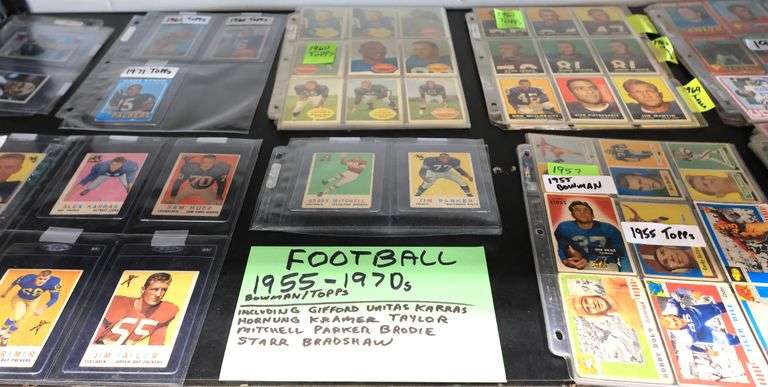 Lot of Vintage Football Cards 1955 - 1970's - Dixon's Auction at Crumpton