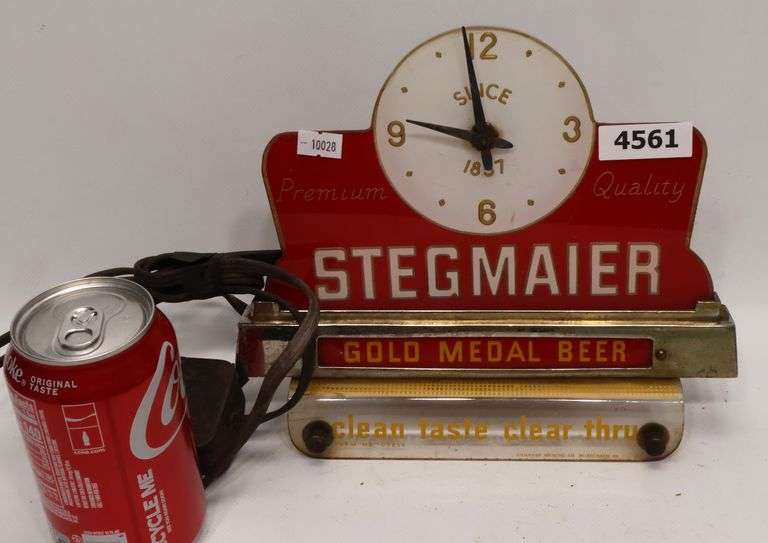 Vintage Stegmaier Gold Medal Beer Advertising Clock - Dixon's Auction ...