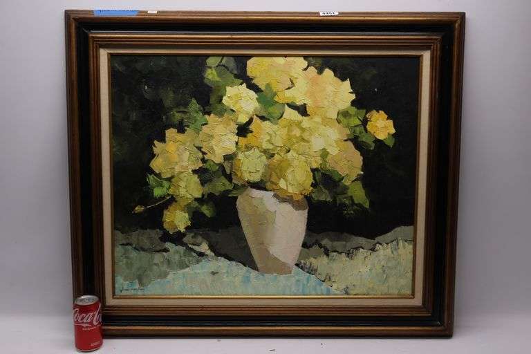 Gloria Merilson MCM Still Life Painting - Dixon's Auction at Crumpton